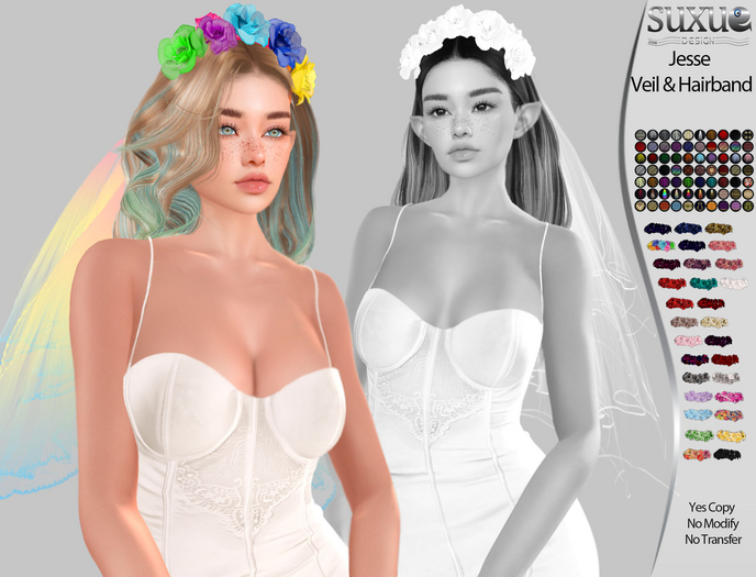 Second Life Marketplace - SuXue - Headband Veil Demo